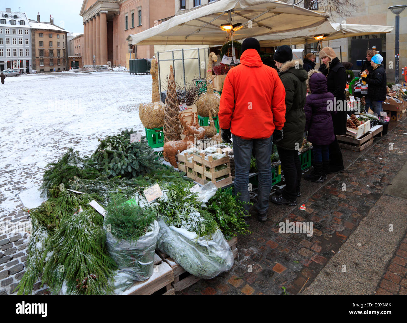 Stall on Strøget at Nytorv, Copenhagen, Denmark, selling fruit ...