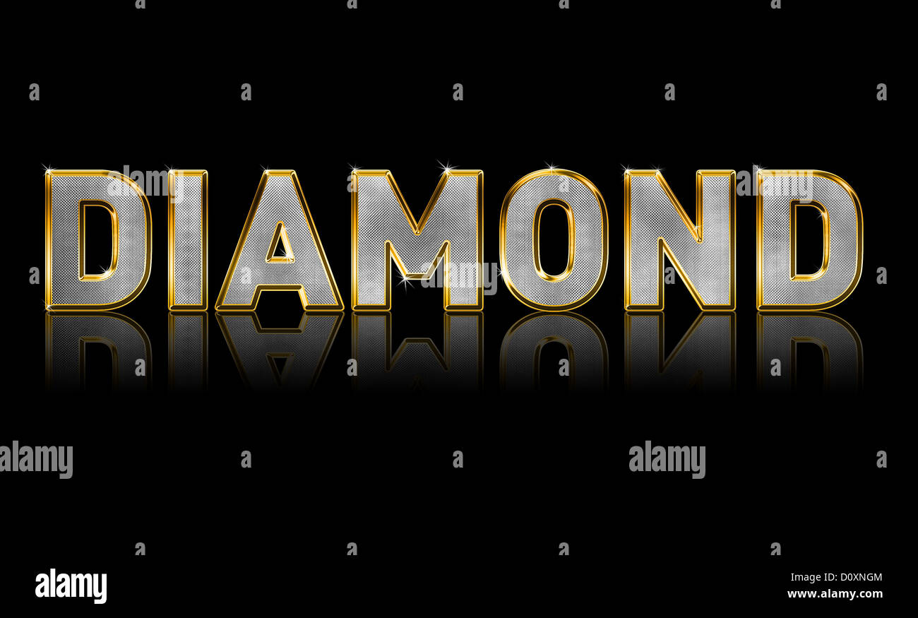 Bling Diamond Text Stock Photo - Alamy