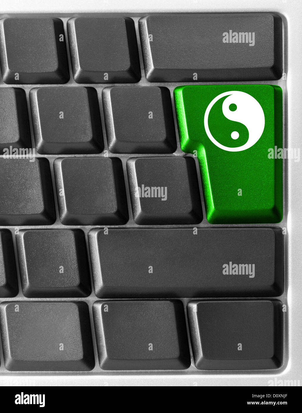 Computer keyboard with yin yan key Stock Photo - Alamy