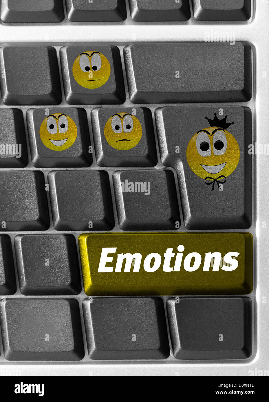 Computer keyboard with emotions signs Stock Photo - Alamy