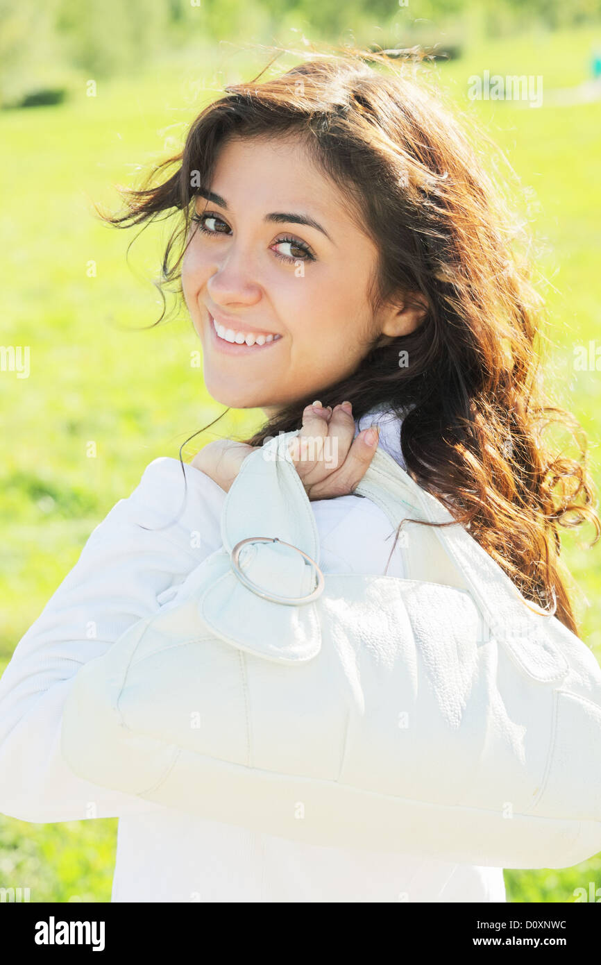 White shoulder bag hi-res stock photography and images - Alamy