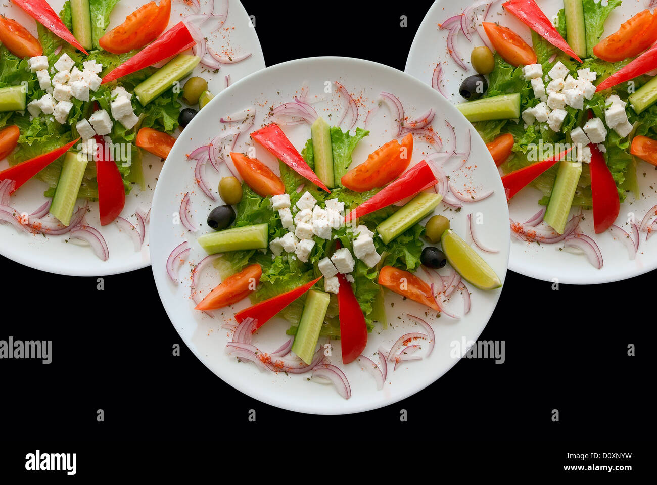 plates with salad Stock Photo - Alamy