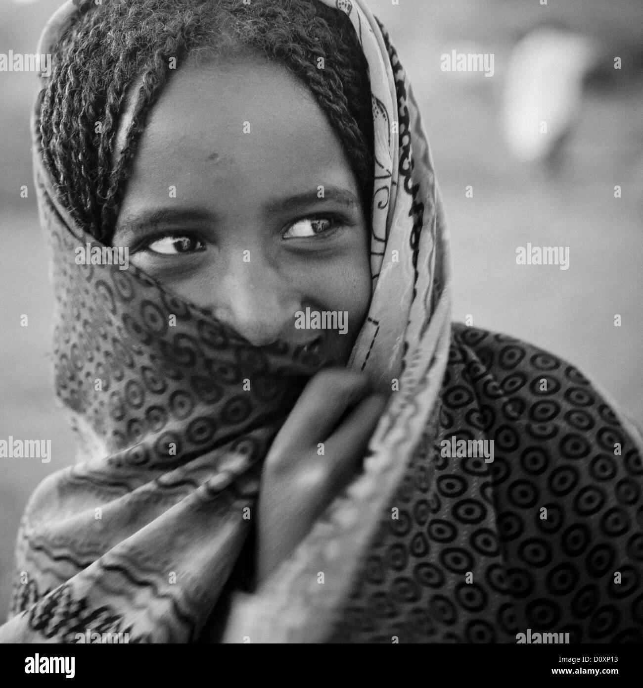 Smiling Karrayyu Tribe Girl With Stranded Hair Hiding Behind Her ...