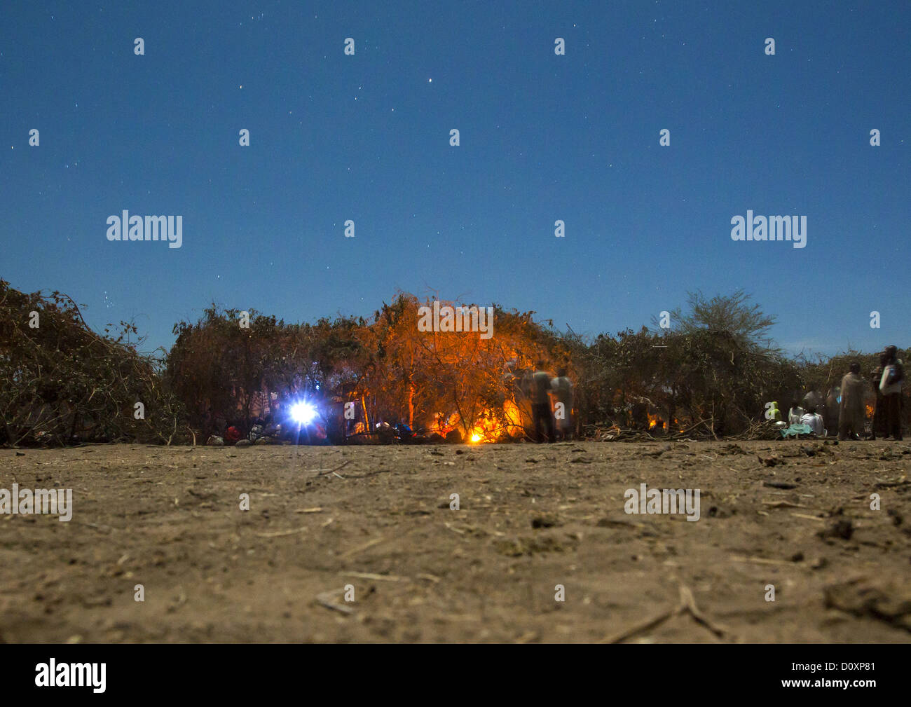 Night View Of Karrayyu Tribe People Near The House Built For The Gadaaa ...