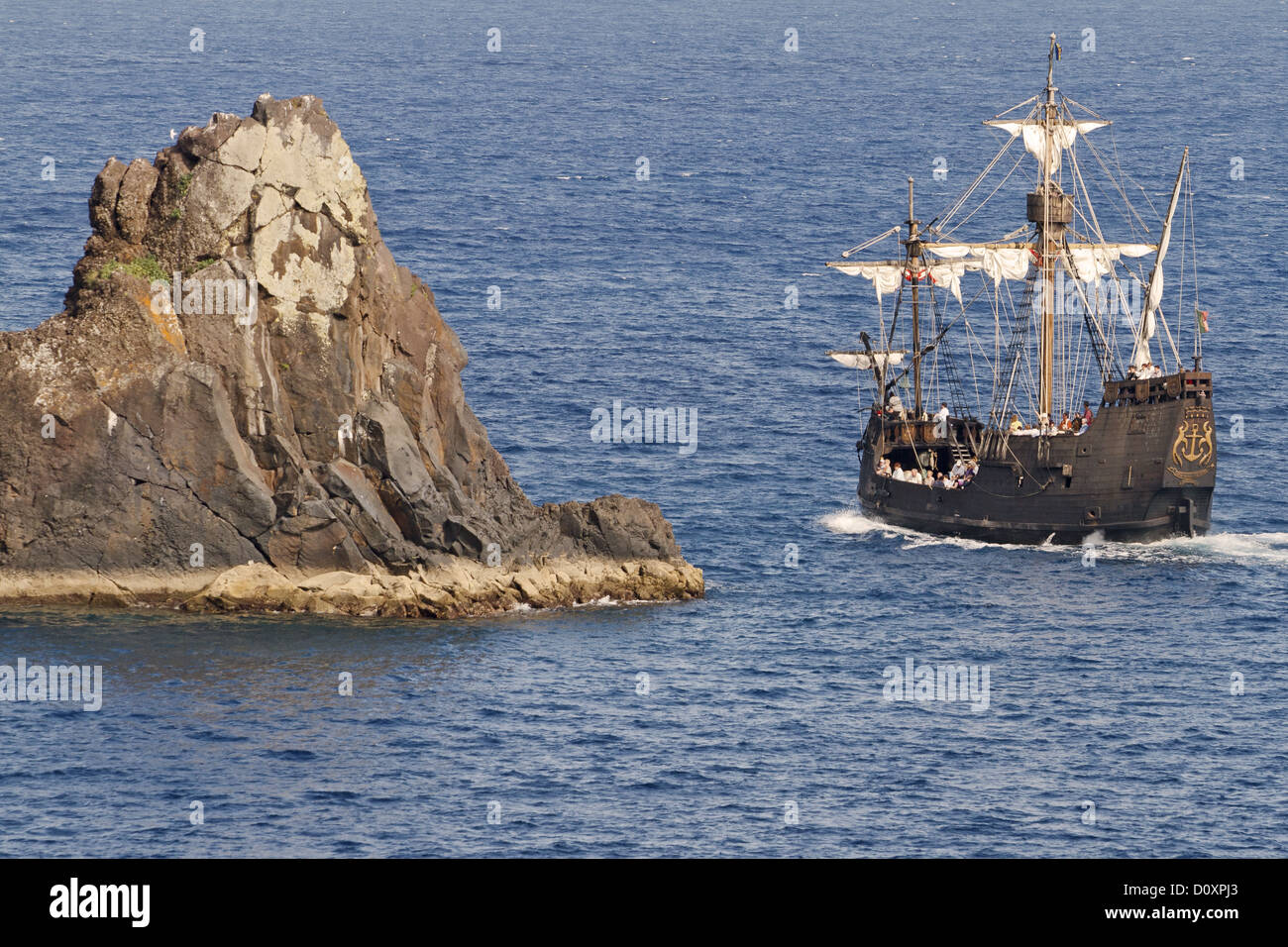 Madeira Portugal Replica Of The Santa Maria Stock Photo - Alamy