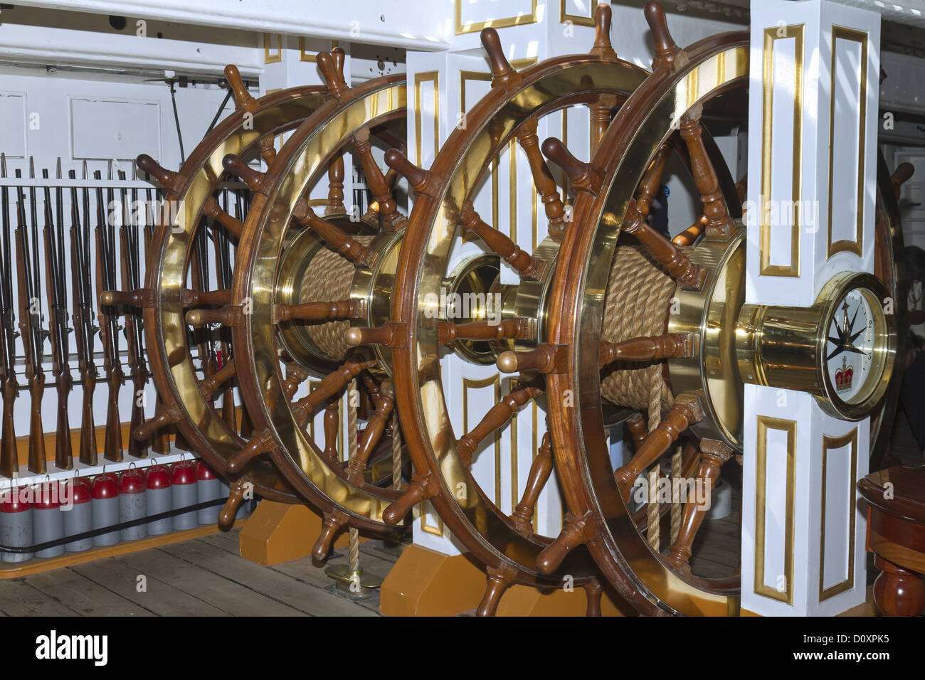 UK Hampshire Sailing Ships Steering Gear Stock Photo - Alamy