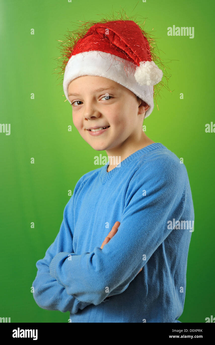 Teen boy wearing santa claus hi-res stock photography and images - Alamy