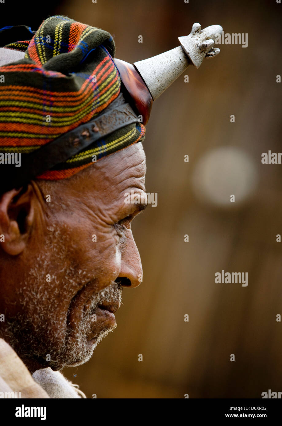 Profile Portrait Of A Borana Tribe Chief Wearing The Kalasha On His ...