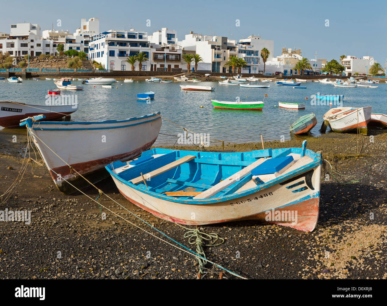 Spain, Lanzarote, Arrecife, Port Charco de San Gines, city, village ...