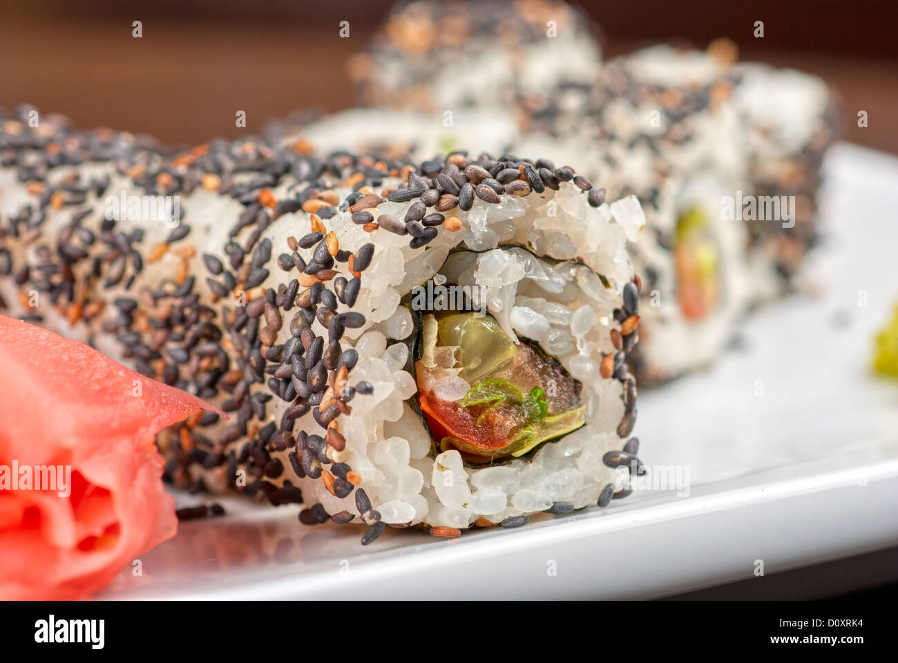 Sushi with sesame Stock Photo - Alamy