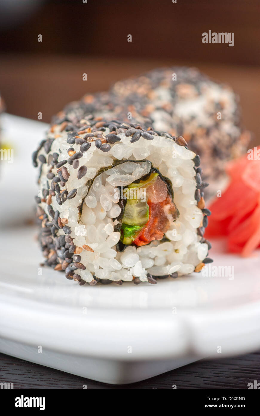 Sushi with sesame Stock Photo - Alamy