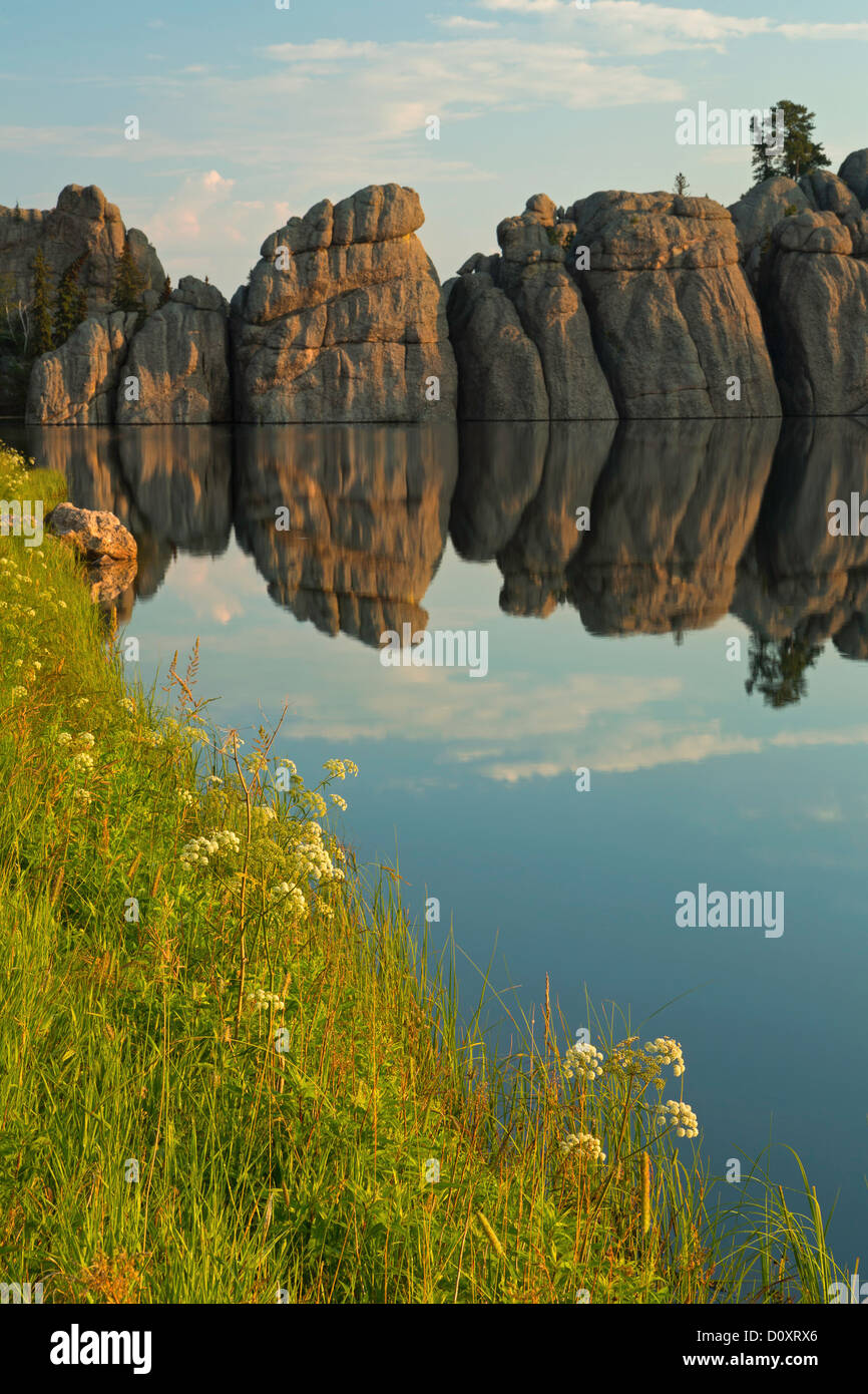 USA, United States, America, Sylvan Lake, cliffs, water, Black Hills ...