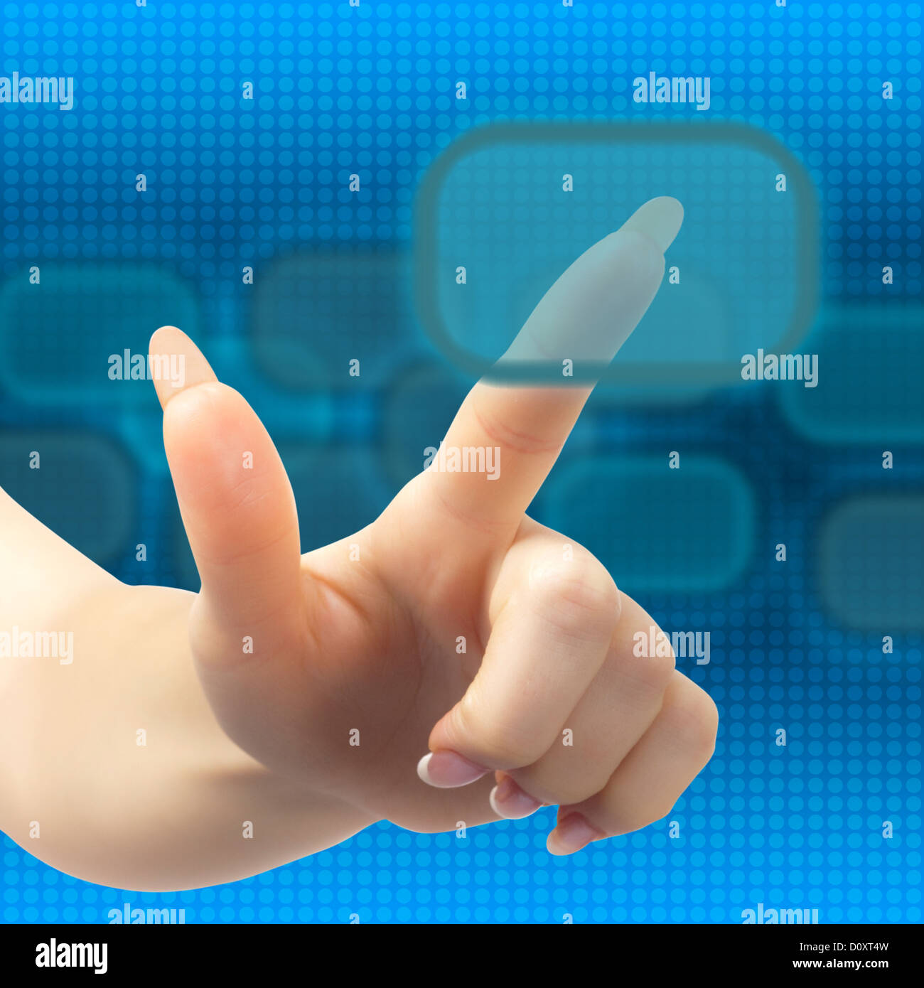 Button and finger and blue hi-res stock photography and images - Alamy