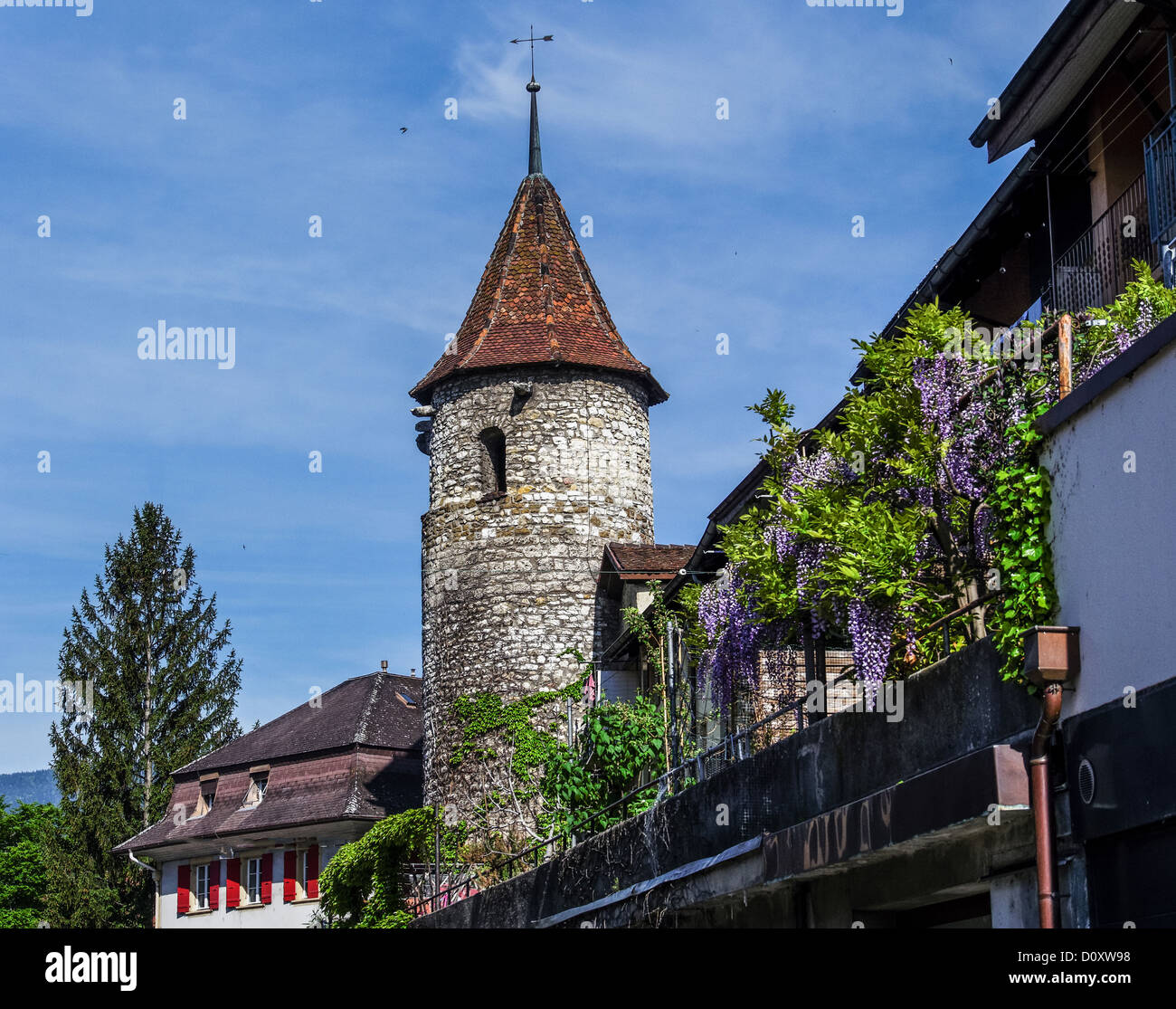 Lake of Biel, canton, Bern, La Neuveville, Neuenstadt, Switzerland ...