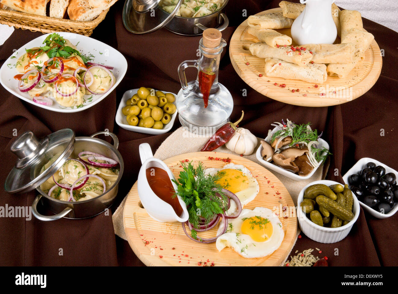 Many food dishes Stock Photo - Alamy