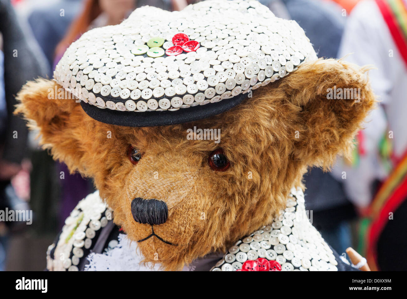 England, London, Teddy Bear dressed in Pearly Costume Stock Photo - Alamy