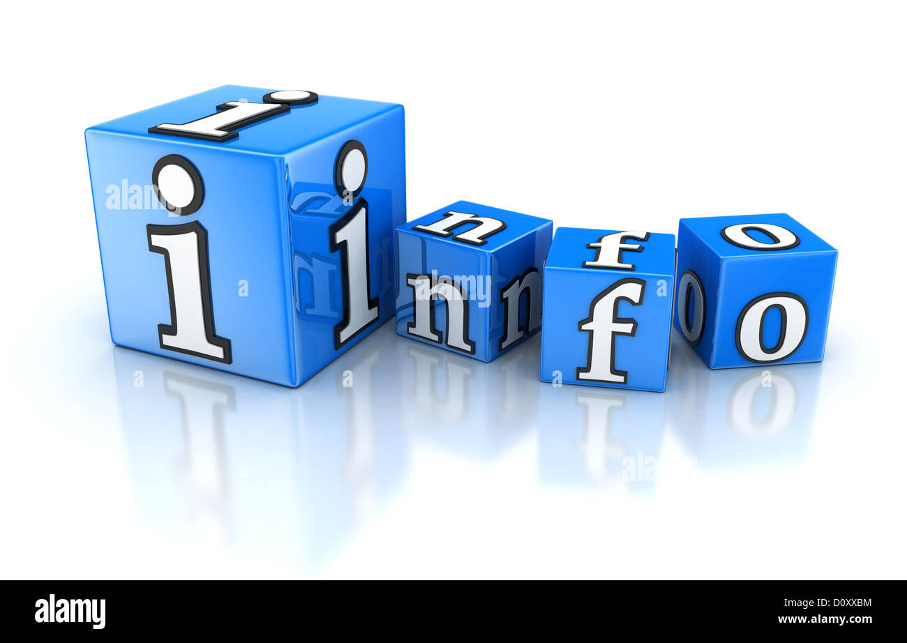 Abstract blue cube, symbol info (done in 3d Stock Photo - Alamy