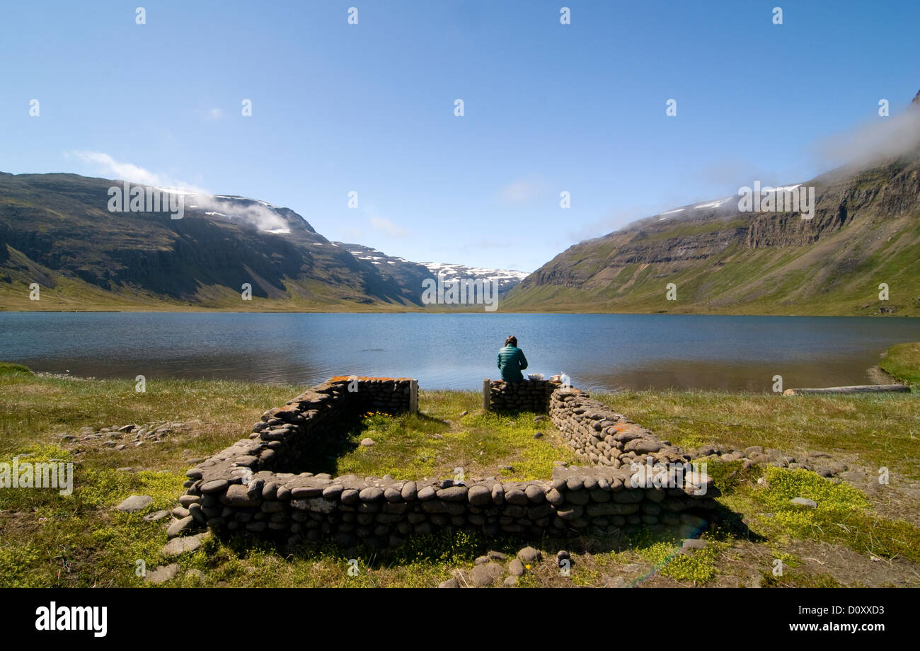 Scenic Lake on the Strandir Coast line, Iceland Stock Photo - Alamy