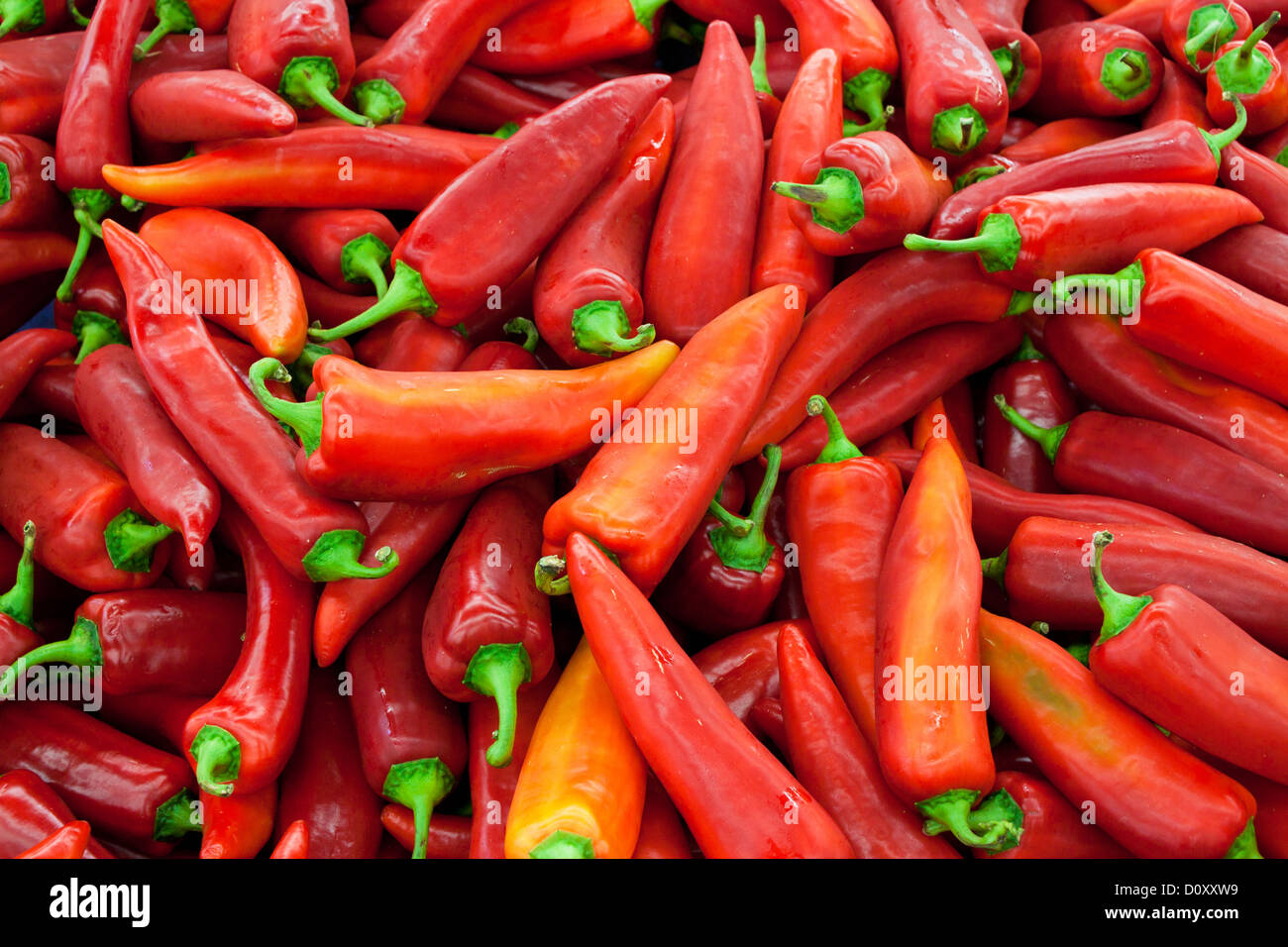 Delicious and fresh red pepper background Stock Photo - Alamy
