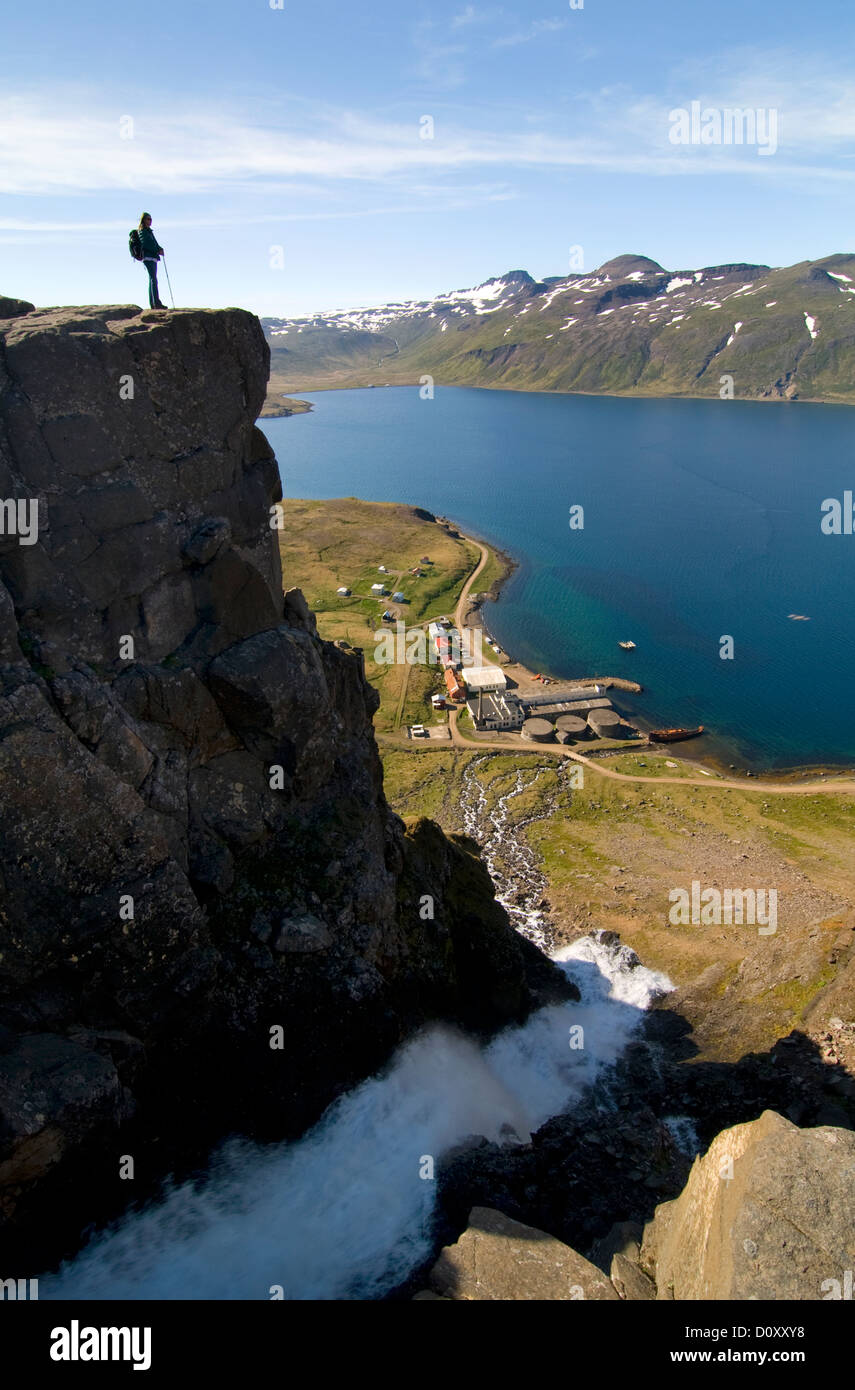 Above Djupavik and Reykjarfjodur on the Strandir coast, Iceland Stock ...