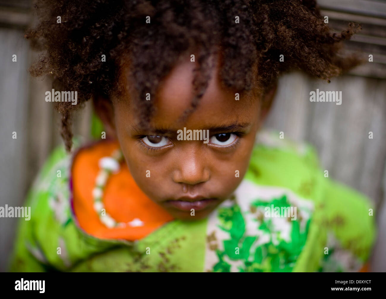Portrait Of A Serious Dorze Tribe Girl With Wild Hair, Chencha, Omo ...