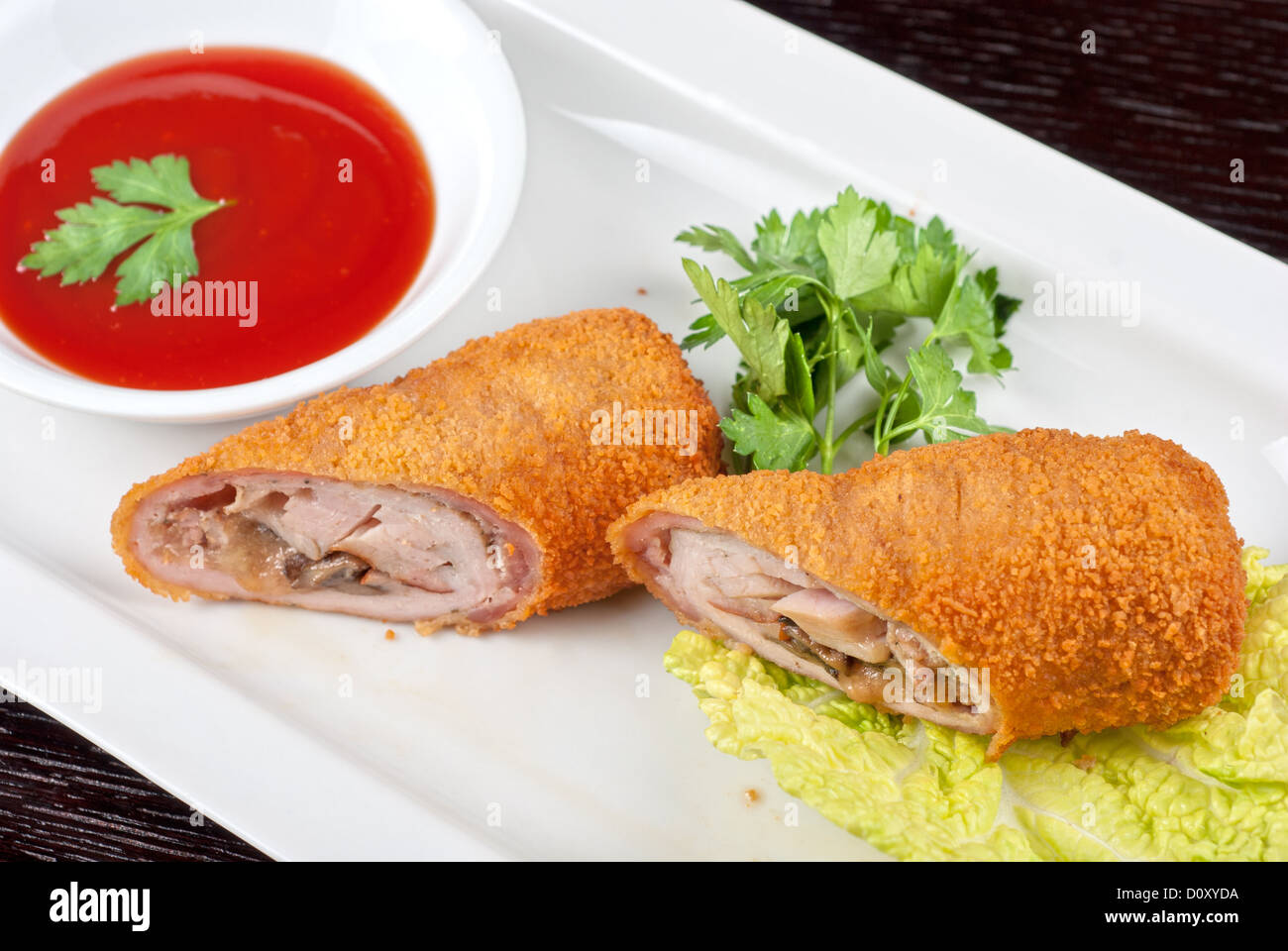 Closeup piece pork rolls hi-res stock photography and images - Alamy