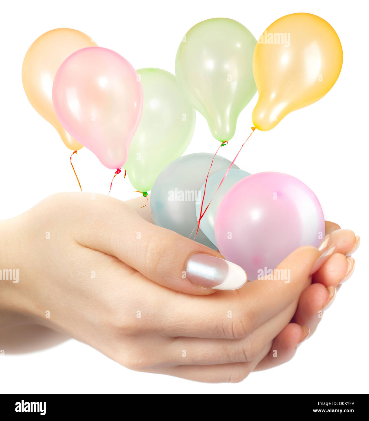 Balloons tied ribbon Cut Out Stock Images & Pictures - Alamy