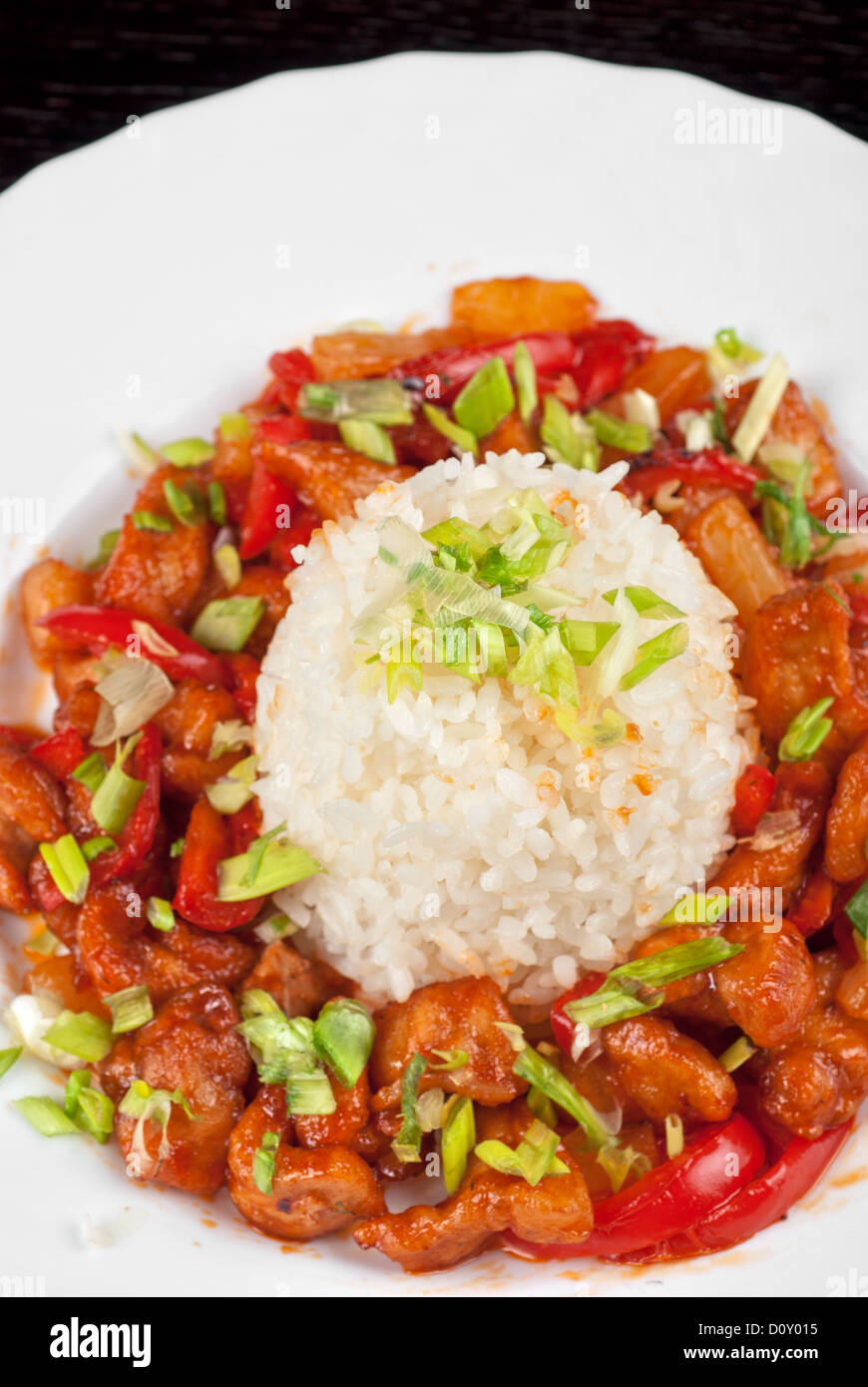 Pork meat and japanese rice Stock Photo - Alamy