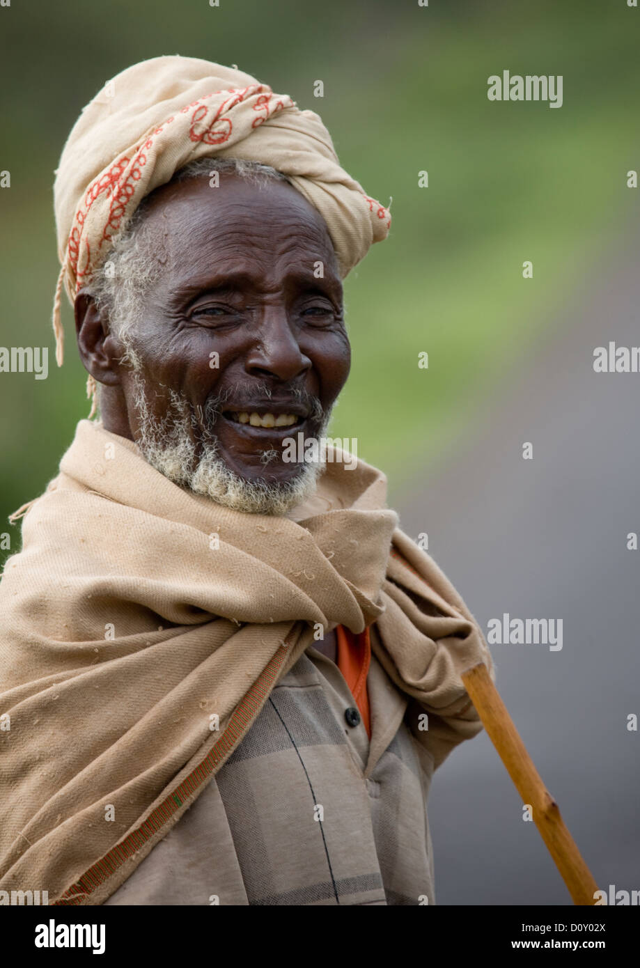 Portrait Of An Old Man From Gabrah Tribe With Toothy Smile, Yabello ...