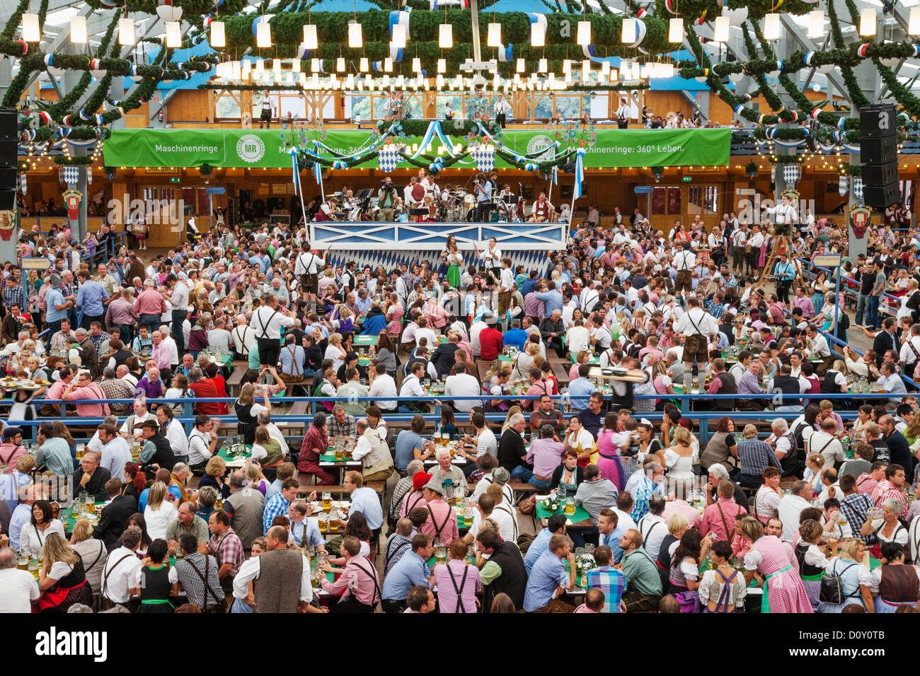Germany, Bavaria, Munich, Oktoberfest, Typical Beer Tent Scene Stock ...