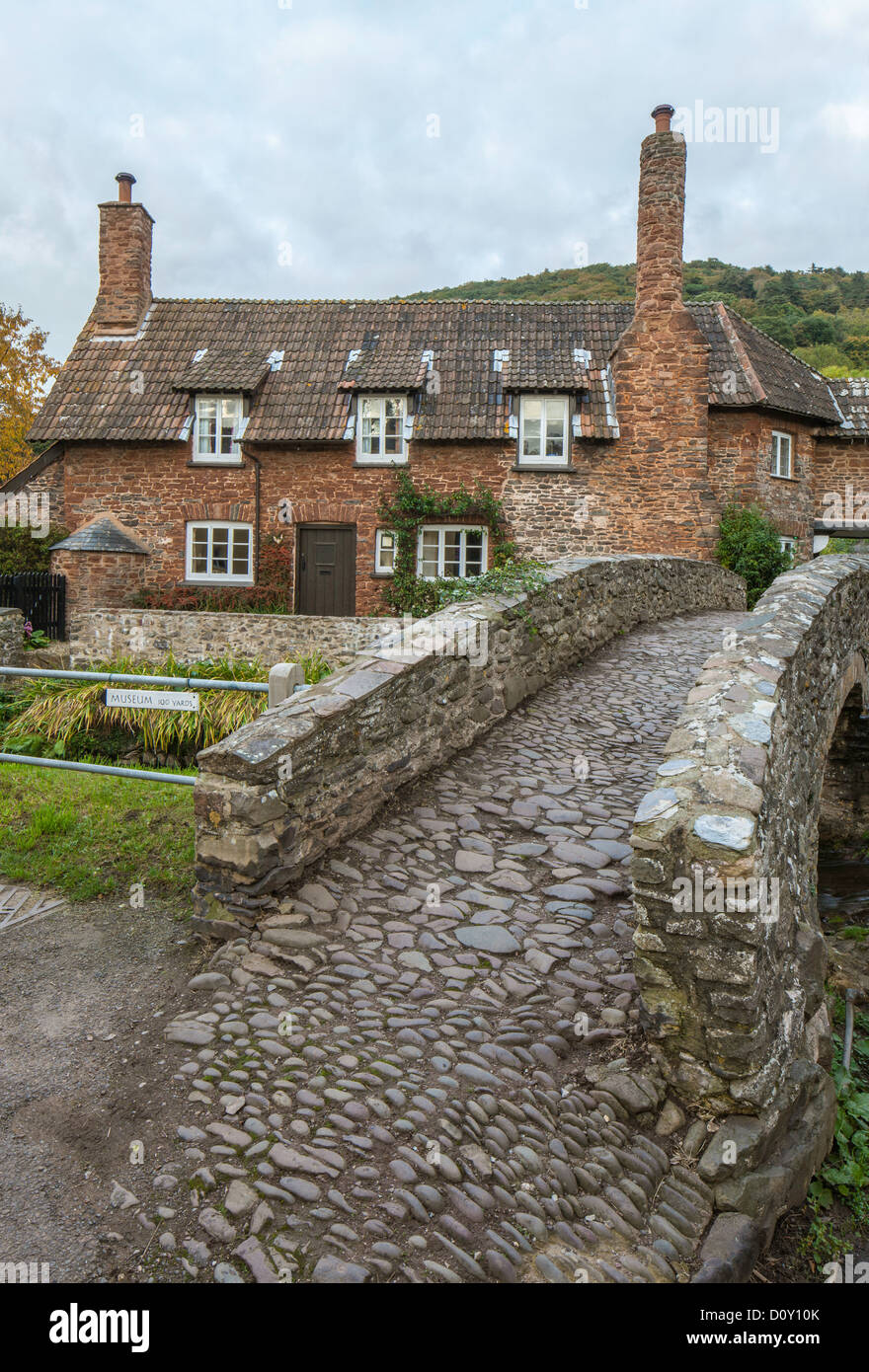Old stone bridge at Allerford Exmoor National Park, Somerset, England ...