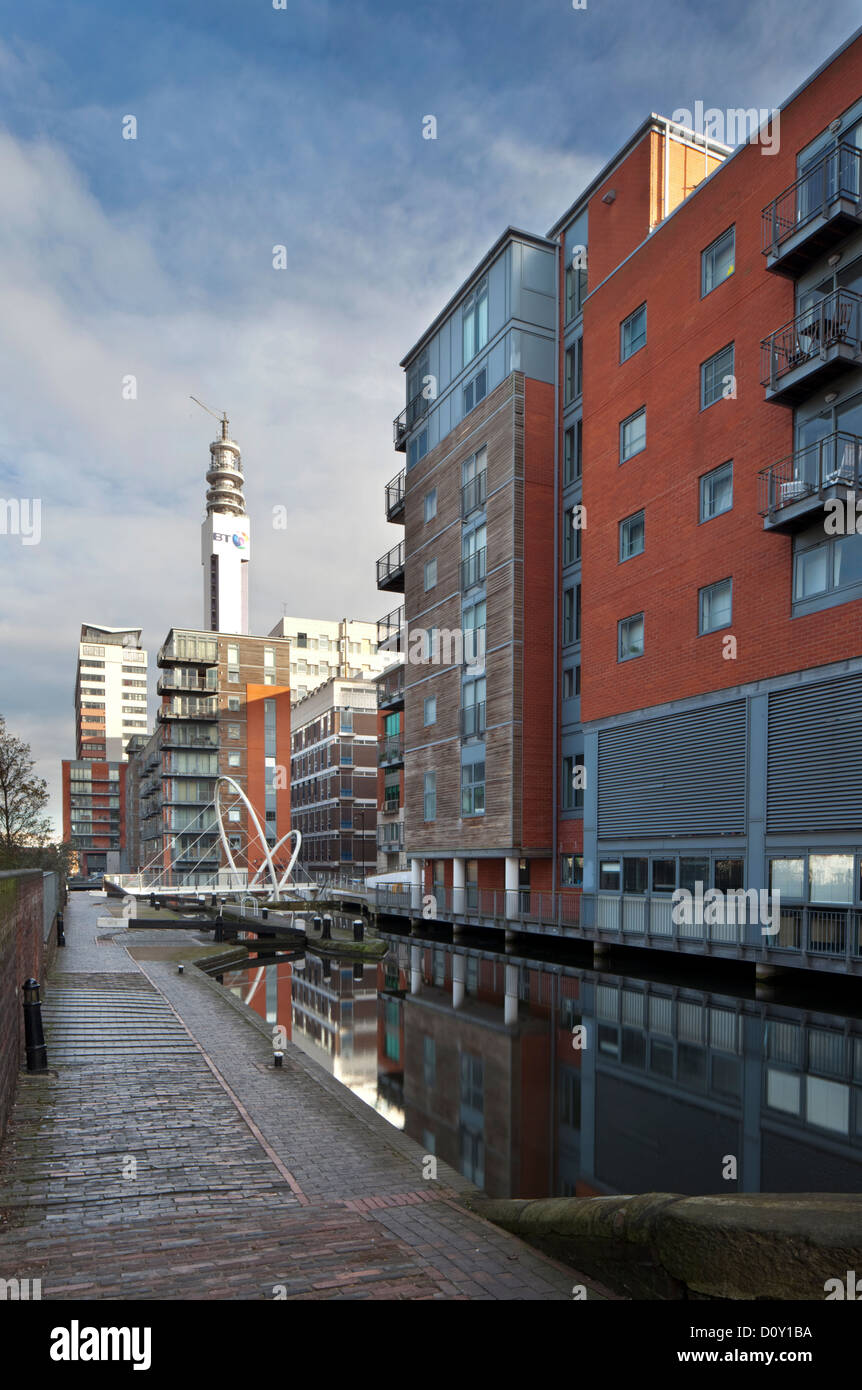 Looking towards the BT tower from Farmers Bridge Locks on the ...