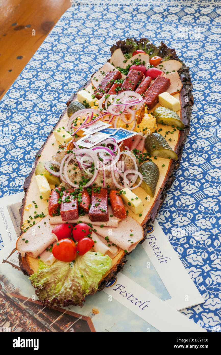Germany, Bavaria, Munich, Oktoberfest, Typical Beer Hall Food Platter ...
