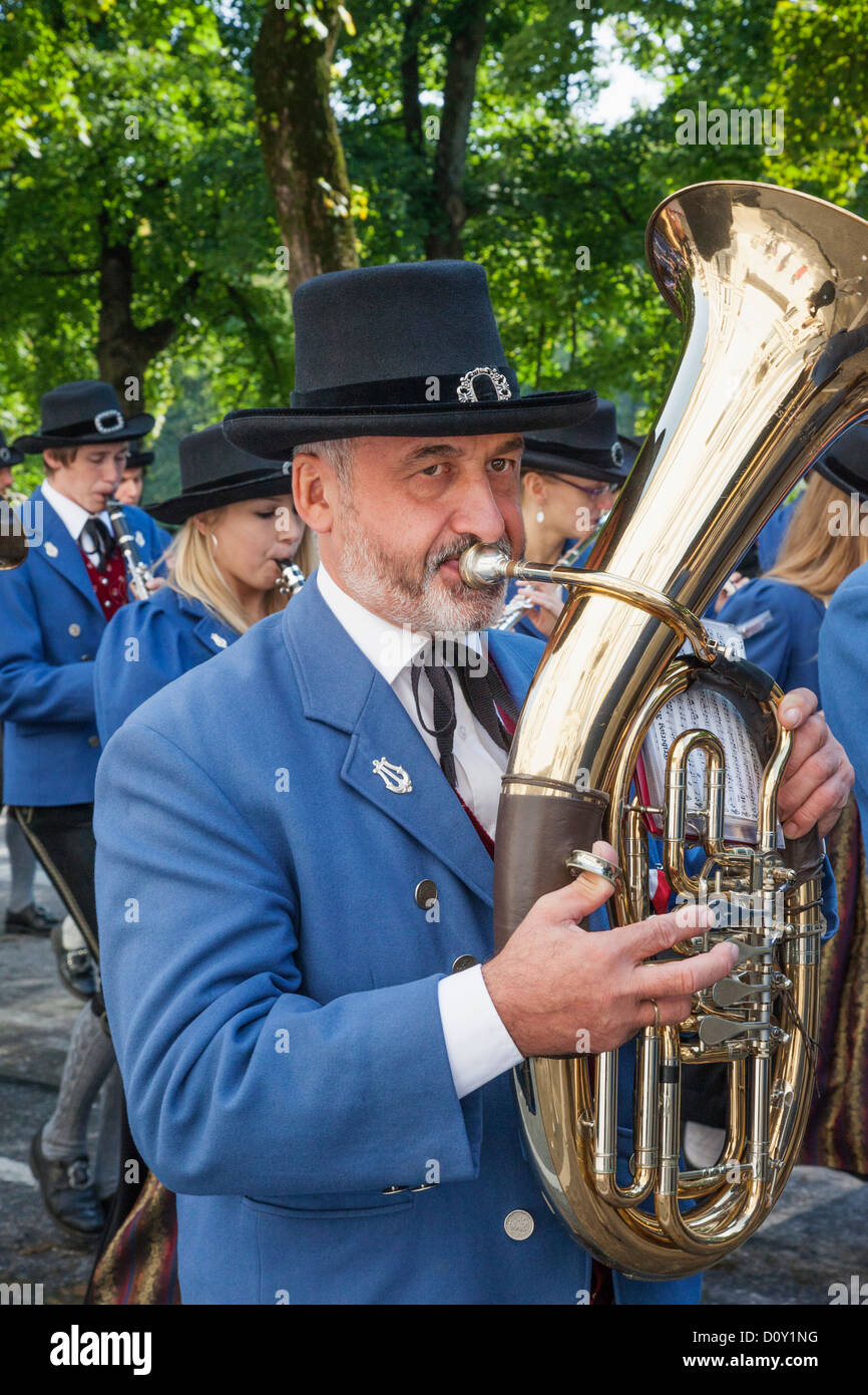 Germany, Bavaria, Munich, Oktoberfest, Oktoberfest Parade, Musician ...