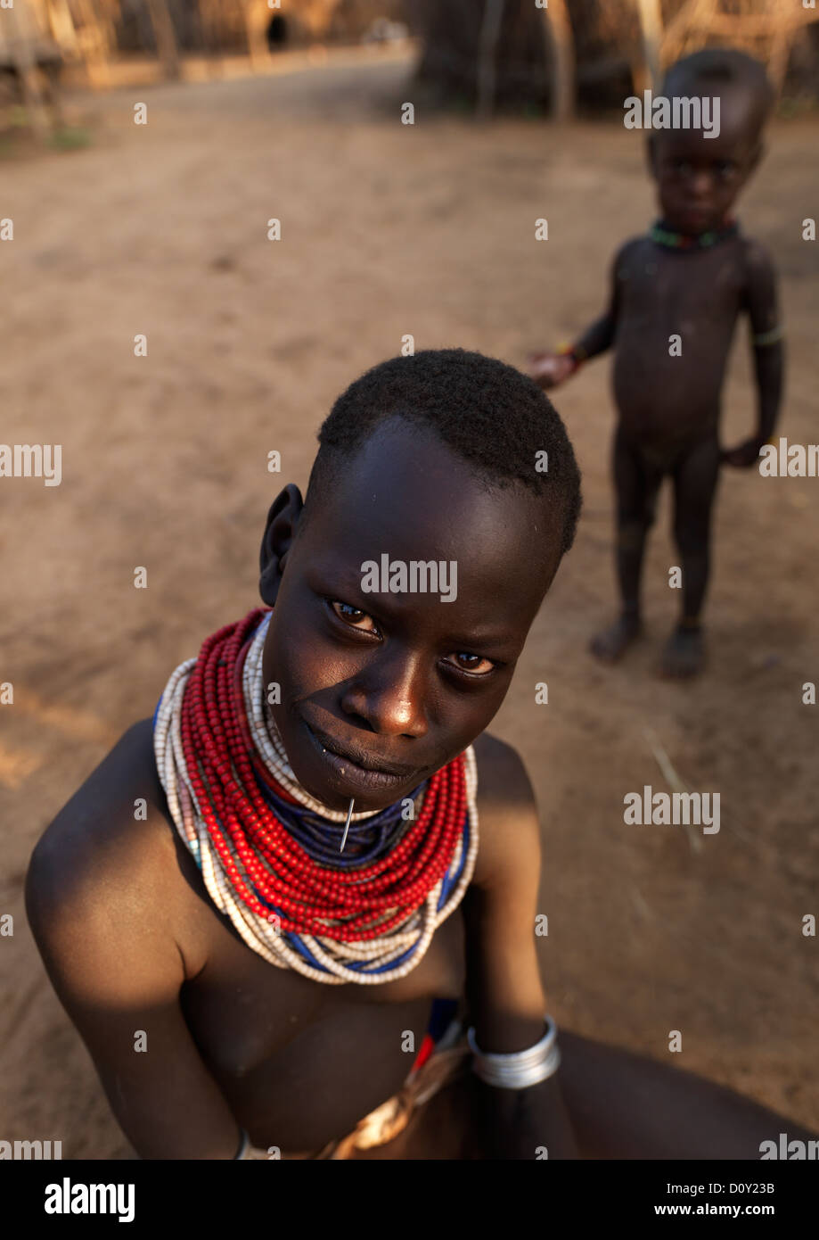 Portrait Of A Karo Tribe Woman With Traditional Necklaces, Korcho ...