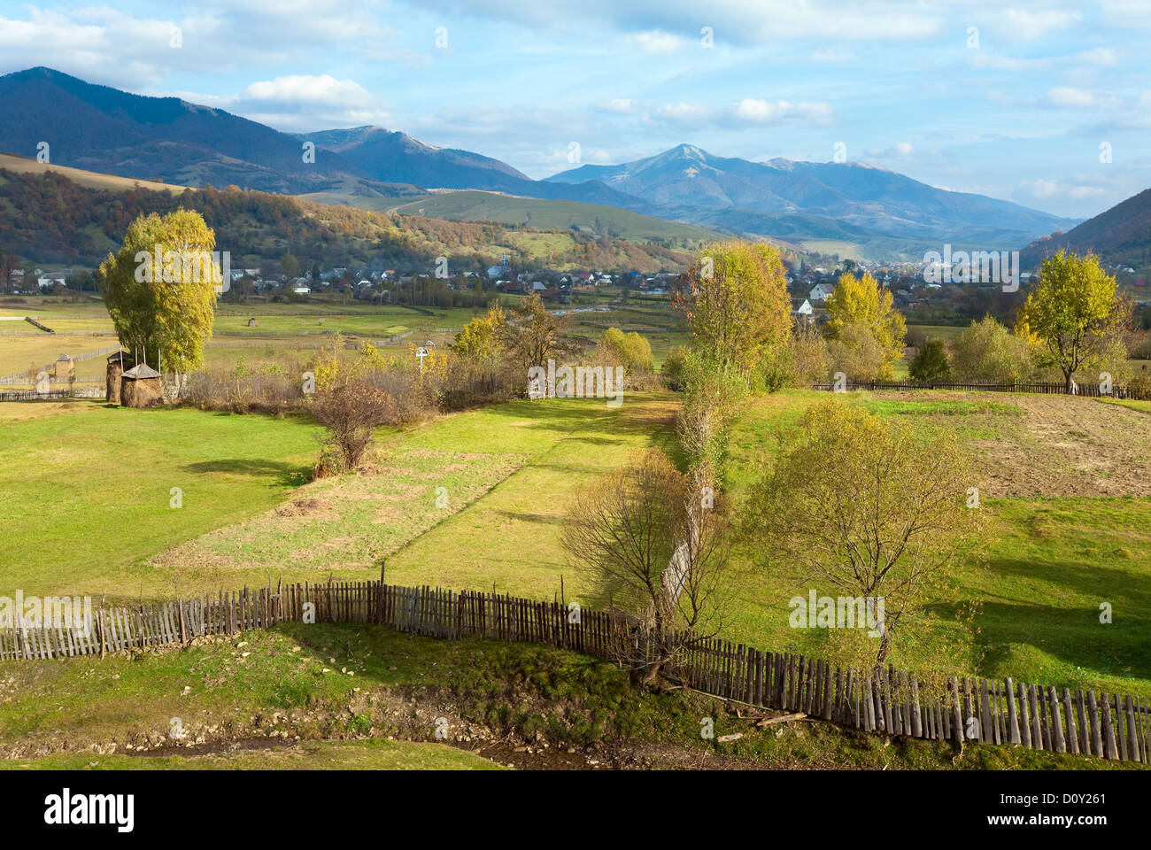 Autumn mountain village outskirts Stock Photo - Alamy