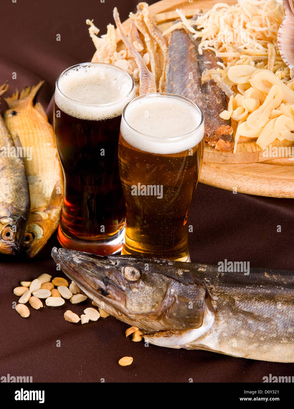 Beer and snacks set Stock Photo - Alamy