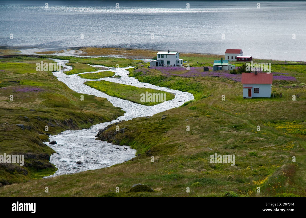 Hesteyri on the Hornstrandir Peninsula on the northwestern tip of ...