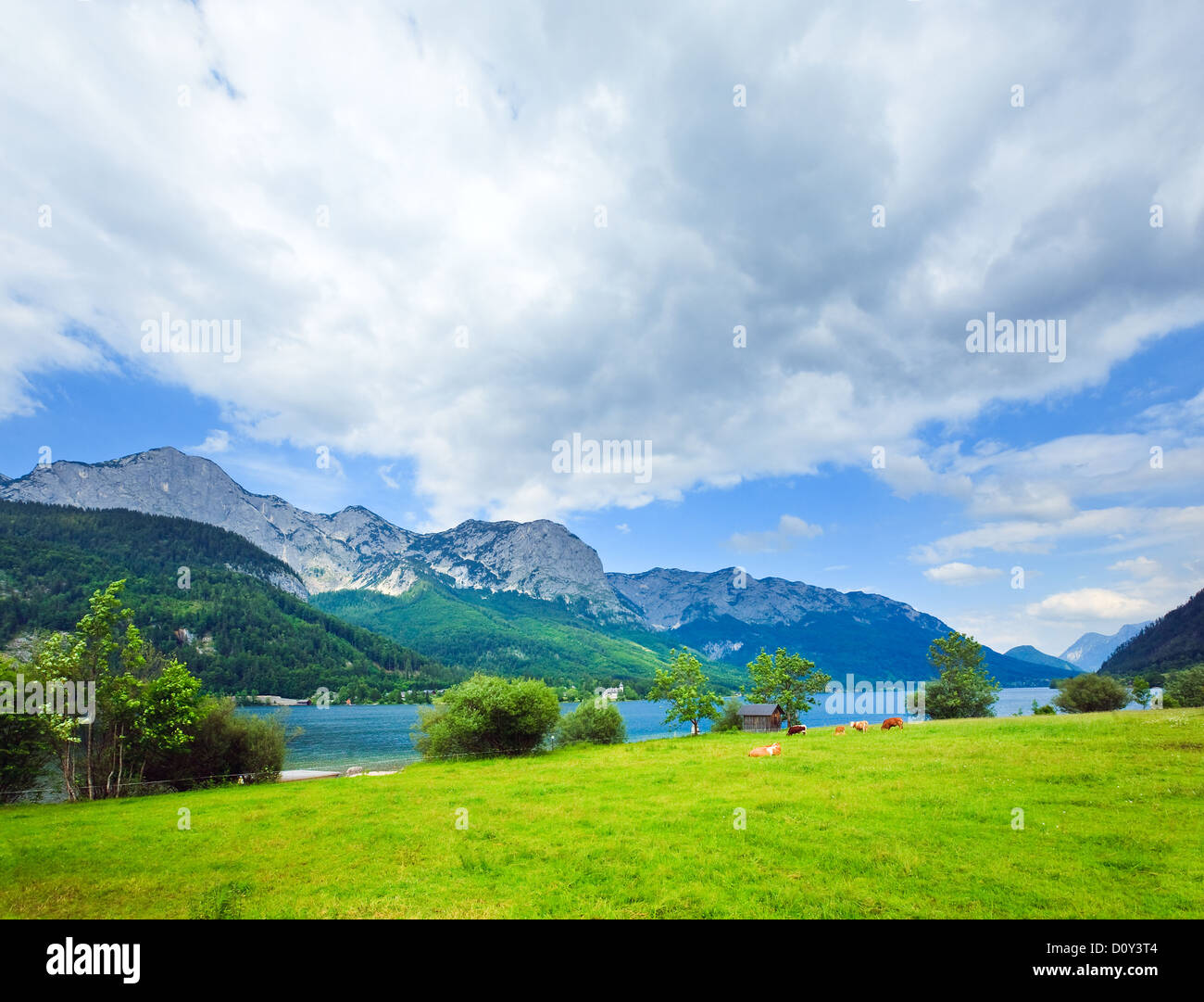 Alpine summer lake view Stock Photo - Alamy