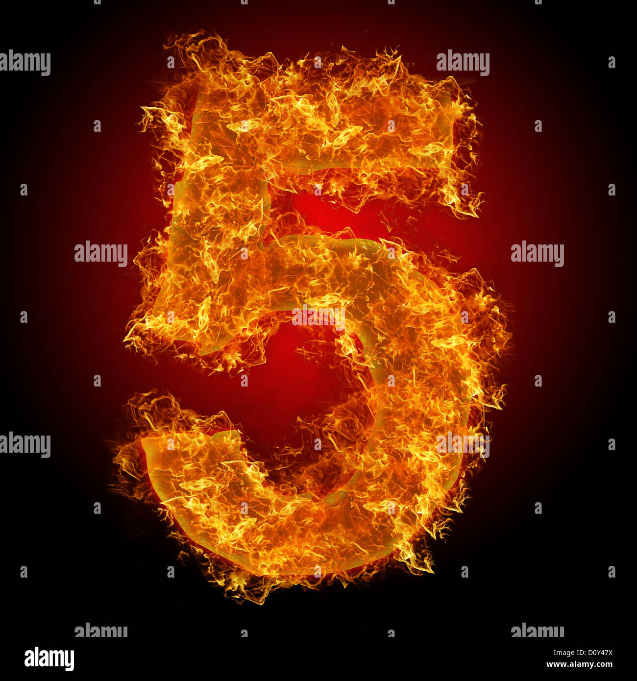Fire number 5 Stock Photo - Alamy