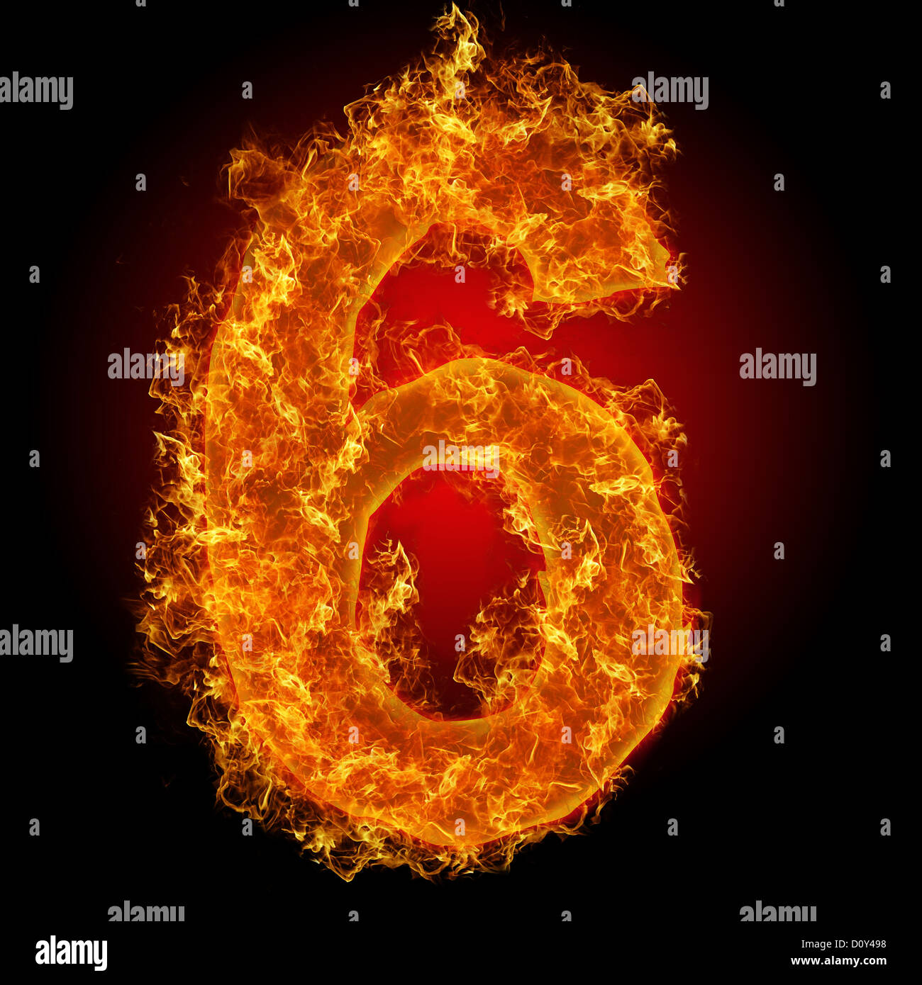 Fire number 6 Stock Photo - Alamy