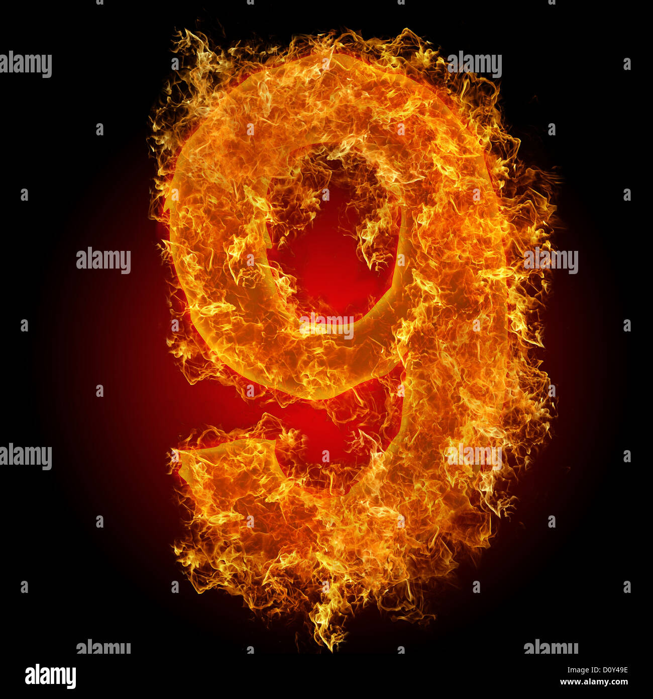 Fire number 9 Stock Photo - Alamy