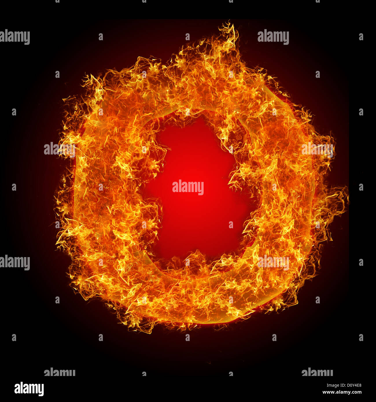 Fire letter O Stock Photo - Alamy