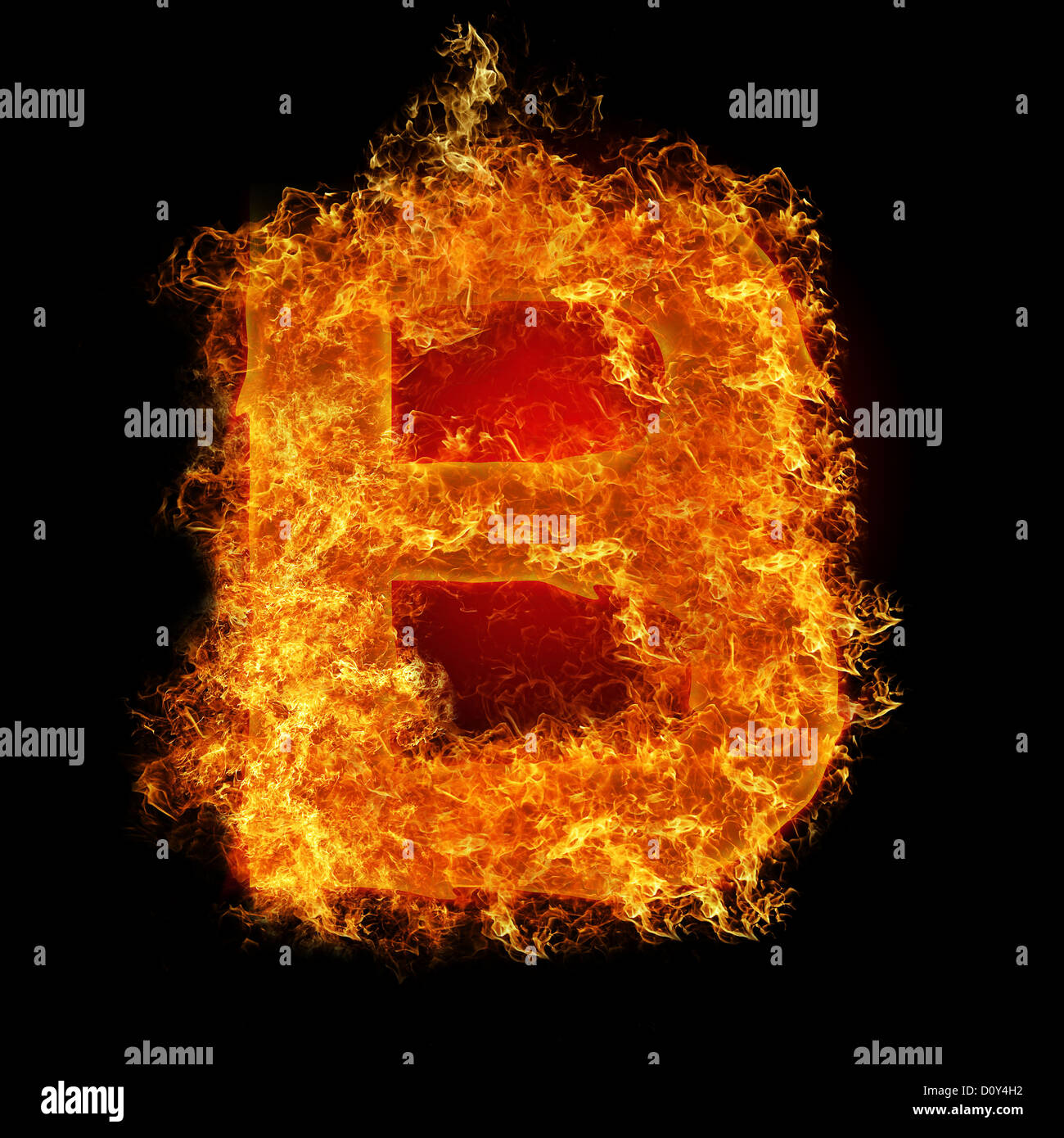 Fire letter B Stock Photo - Alamy