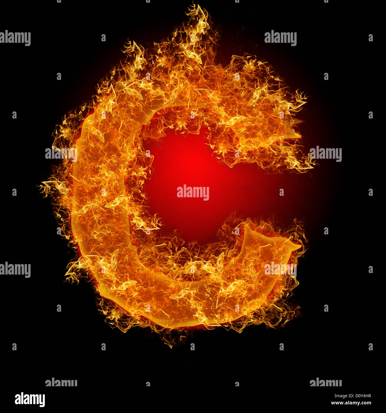 Fire letter C Stock Photo - Alamy