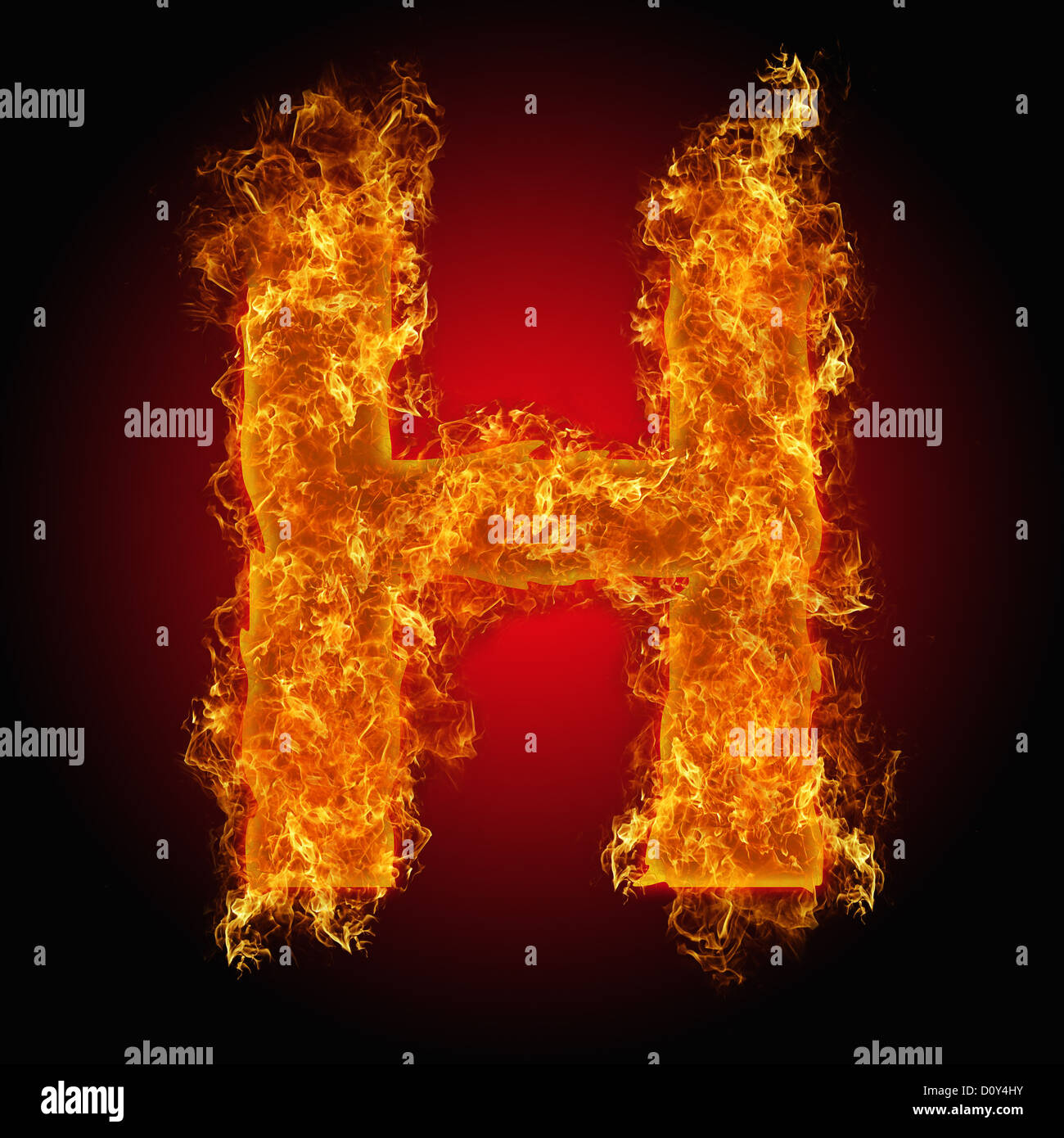 Fire letter H Stock Photo - Alamy