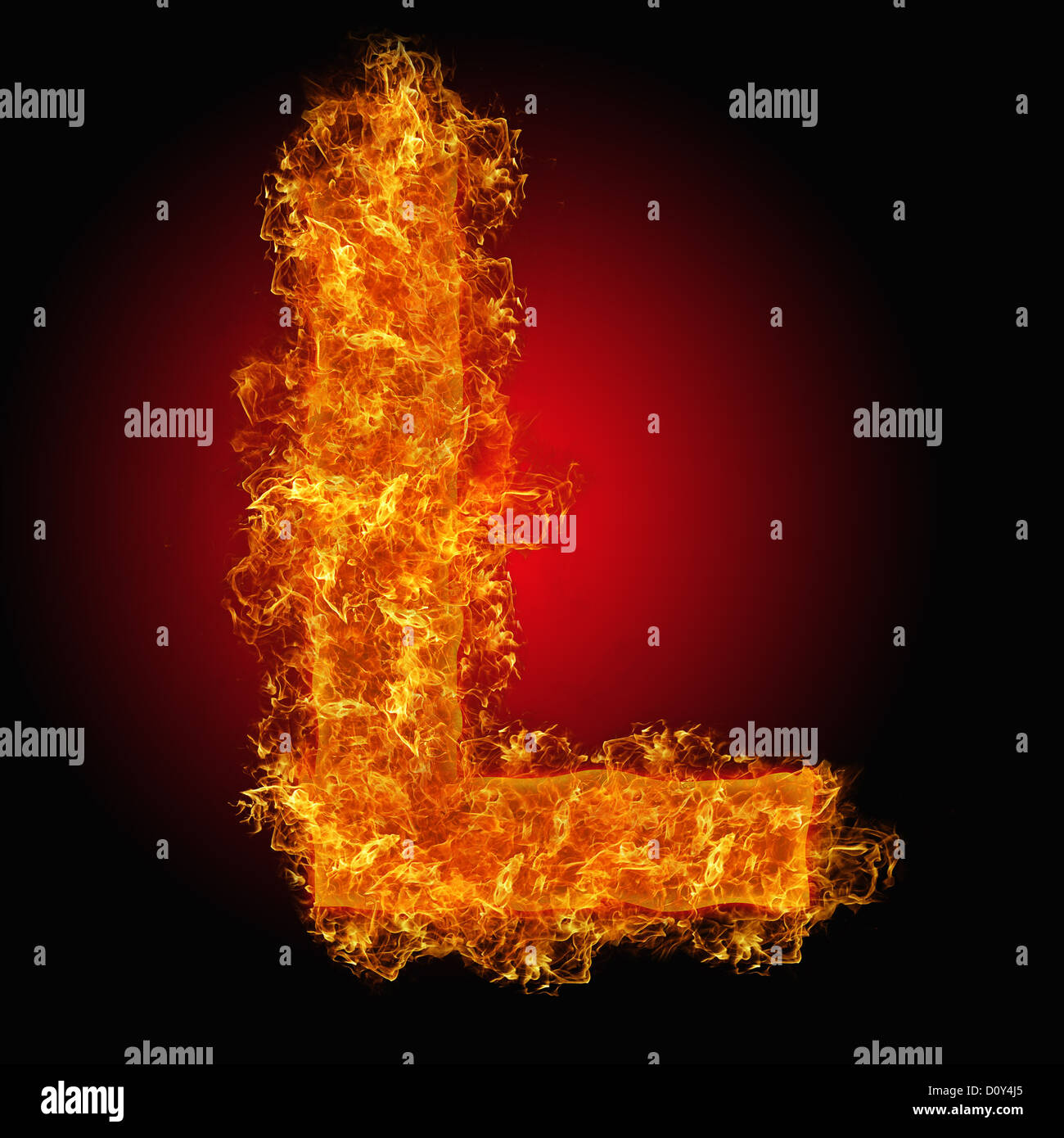 Fire letter L Stock Photo - Alamy