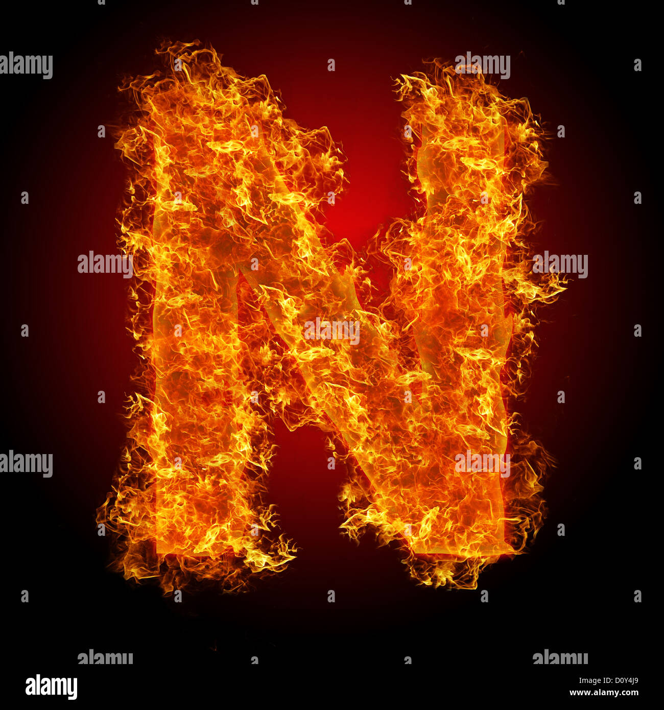 Fire letter N Stock Photo - Alamy