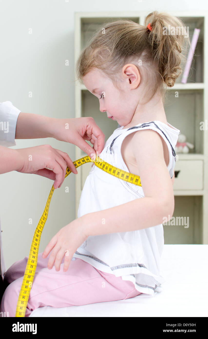 Pediatrician measuring toddler's chest to monitor the development Stock ...