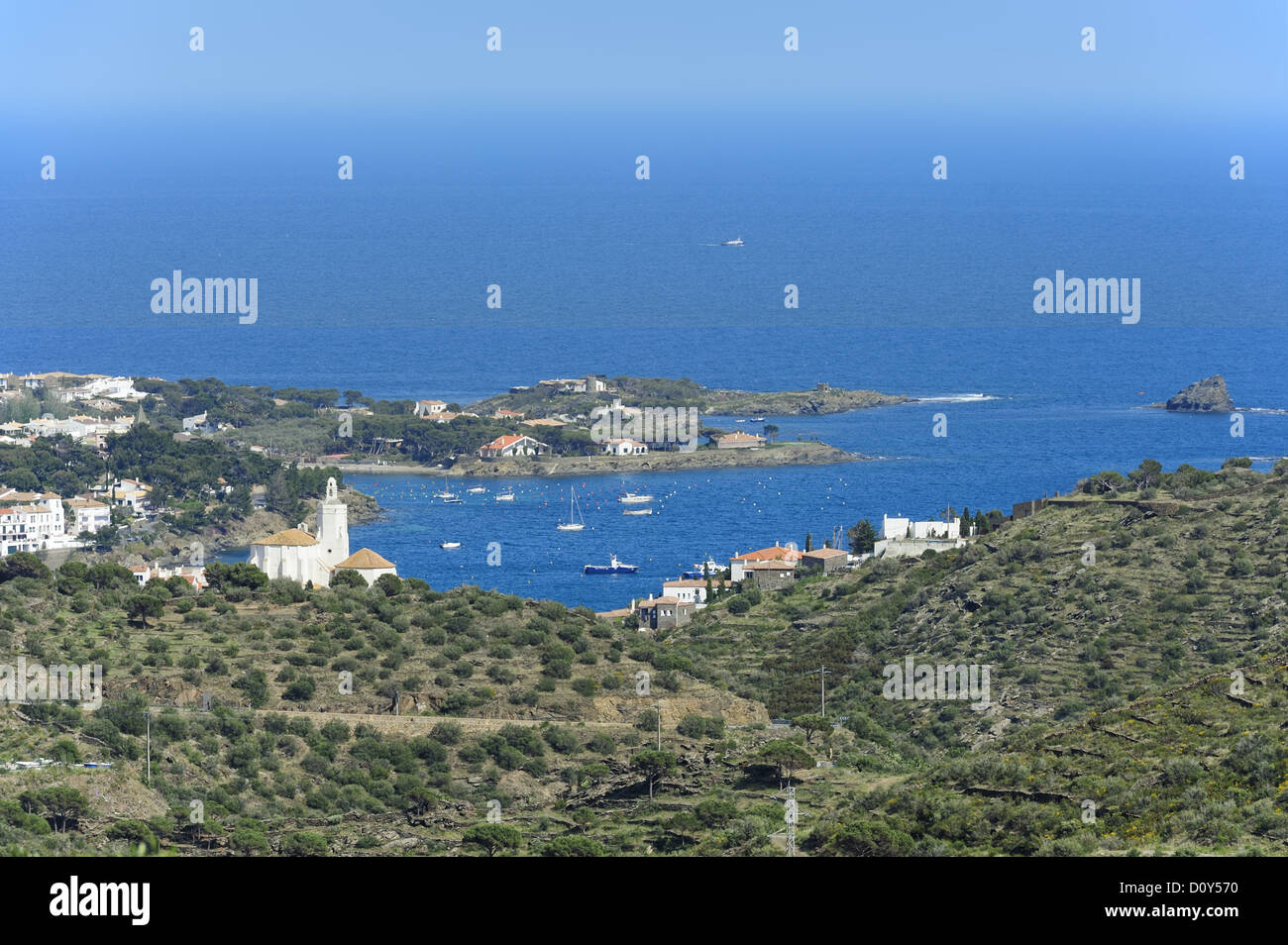 View of town Cadaques (Costa Brava, Catalonia, Spain Stock Photo - Alamy